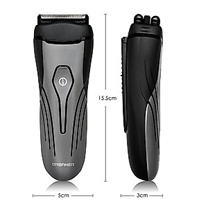 URBANER Rechargeable Electric Razor for Men, Waterproof, Cordless, Professional Beard Trimmer, Safe Grooming Blade, Wet and Dry Foil Shaver, Grey, MB-343