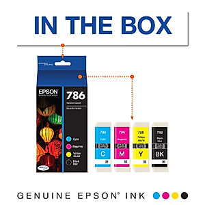 Epson T786120-BCS DURABrite Ultra Black and Color Combo Pack Standard Capacity Cartridge Ink, Black, Cyan, Magenta, Yellow