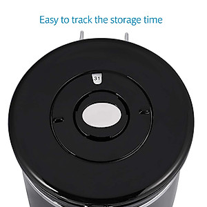 Coffee Container Vacuum Sealed, Large Airtight Stainless Steel Coffee Container for Whole Beans/Ground Coffee (Black 1.8L)