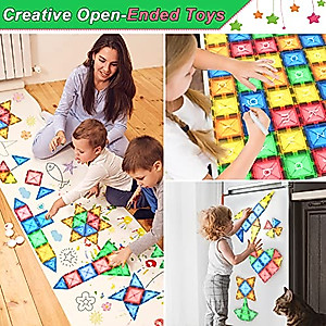 IGIVI Magnetic Tiles Kids Sensory Toys for 3 4 5 6 7 8+ Year Old Boys & Girls, Magnetic Blocks Building Toys for Toddlers, STEM Montessori Learning Educational Toys, Birthday Gifts for 3+ Year Old