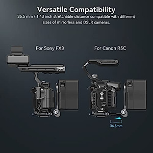 SMALLRIG Bundle V Mount Battery VB50, 3400mAh 50Wh 14.8V Mini V-Mount Battery V-Mount Battery Plate with Quick Release Plate for Arca-Swiss and 1/4"-20 Threads