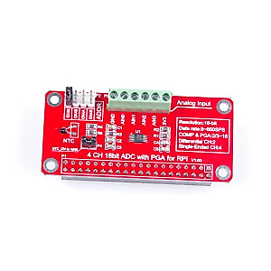 KNACRO 4-Channel 16Bit ADC with PGA for RPI Raspberry PI 16 Bits I2C ADS1115 Module ADC 4 Channel for Raspberry Pi 3/2 Model B/B+
