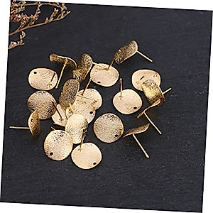EXCEART 3sets Elegant Alloy Flat Earrings with Holes for Women Small Ear Jewelry Decor in Golden Tone 20pc*3
