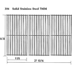 Votenli S6876C (3-Pack) 16 7/8" Stainless Steel Cooking Grid Grates for Charbroil 463420509,463460708,463460710,463461613, 463461614, 466420909,463420508,466420911,463440109B Master Chef 85-3065-6