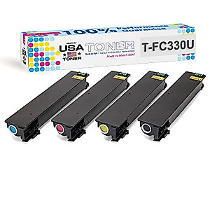 MADE IN USA TONER Replacement for Toshiba T-FC330 (TFC330), e-Studio 330AC,400AC (CMYK)