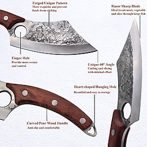 Kitory Boning Meat Cleaver 7", Japan Kitchen Chef Butcher Knife, Hand Forged High Carbon Steel Blade, Full Tang, Pearwood Handle, 2024 Gifts For Women and Men