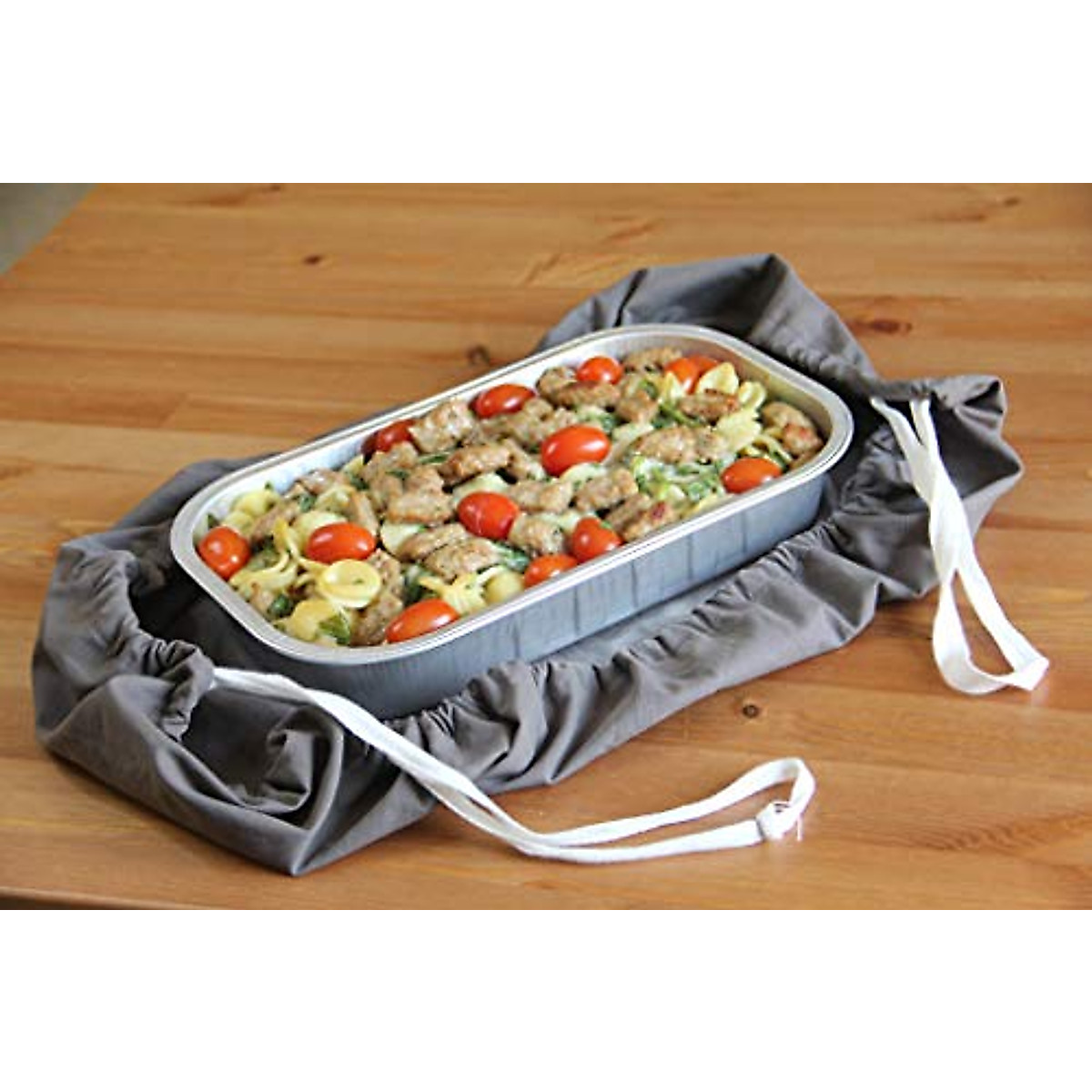 Grand Fusion 2 In 1 Casserole Carrier And Dish Towel For Kitchen, Machine Washable Kitchen Towels, Can Be Converted To Casserole Carrier For Hot Or Cold Food, Gray, Pack Of 1