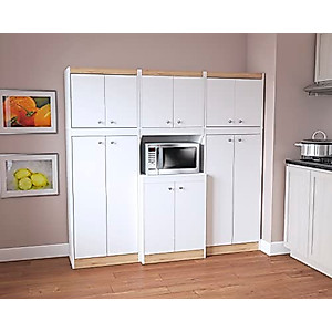 Inval Galley 3-Piece Kitchen Storage System, White and Vienes Oak