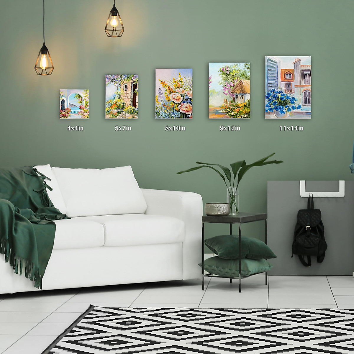 Fixwal 18 Pack Canvases for Painting Art Canvas Boards Canvas Panels Multipack, 4x4, 5x7, 8x10, 9x12, 11x14 Inches, 3mm Thickness Canvas Value Multi Pack for Acrylic Pouring, Oil Paint Art