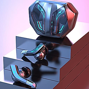 VEXOTRONIC – TWS Wireless Headset Led Display in-Ear, Earbuds Stereo Bass Sound, Headphone Gaming Sports Earphone, Control Earbuds Low Latency, Compatible with iOS, Android, Computer. (Black)