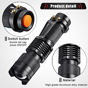 Honoson 4 Pieces Red Flashlight LED Single Mode Light One Mode LED Torch Scalable Red Light Flashlight for Astronomy Aviation Night Observation
