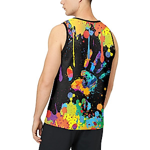 LAIDIPAS Men's Tank Tops Graphic Sleeveless Shirts Unisex 3D Colorful Athletic T-Shirts Tops Tees Vest Undershirts XL