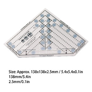 Trim Tool Quilting Ruler,Mini Quilt Ruler Transparent Acrylic Scale DIY Trim Tool Quilting Ruler for 6 8 10 Inch Finished Blocks