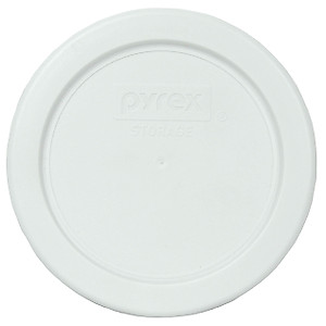 Pyrex (1) 7201-PC Marine Blue, (1) 7200-PC Turquoise, (1) 7202-PC White Round Plastic Food Storage Replacement Lids, Made in the USA