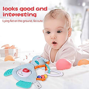 Teething Toy for Babies, Infant Baby Toys Musical Color Rattle Soft Light, Fisher Price Carseat Giraffe Toddler Music Toys for 0-6 Months Infants Babys Boy Girls Washable Plush