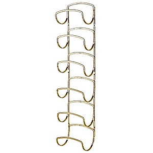 mDesign Steel Towel Holder for Bathroom Wall - Wall Mounted Organizer for Rolled Towels and Bath Robes - Six Level Wall Mount Towel Storage Rack - Bathroom Towel Organizer, Hyde Collection, Soft Brass