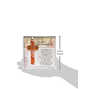 On Your First Grandchild Keepsake Glass Cross Gift for New Grandparents