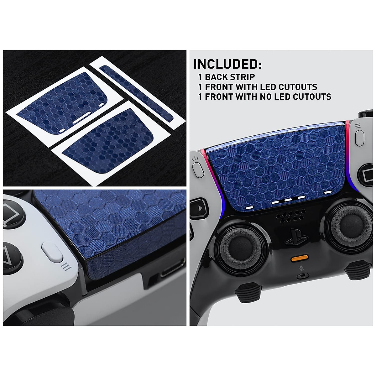 Skin Compatible with Dualsense Edge - TouchProtect Cover to Protect, Add Style, & Enhance your PS5 Dualsense controller's Trackpad with texture! (Hex - Blue)