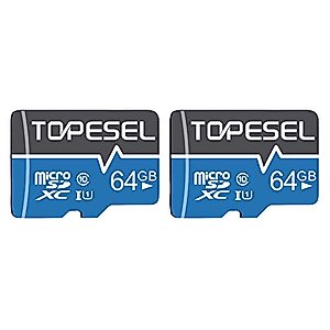 TOPESEL 64GB Micro SD Card SDXC 2 Pack Memory Cards UHS-I TF Card Class 10 for Camera/Phone/Galaxy/Drone/Dash Cam/GOPRO/Tablet/PC/Computer(2 Pack U1 64GB)