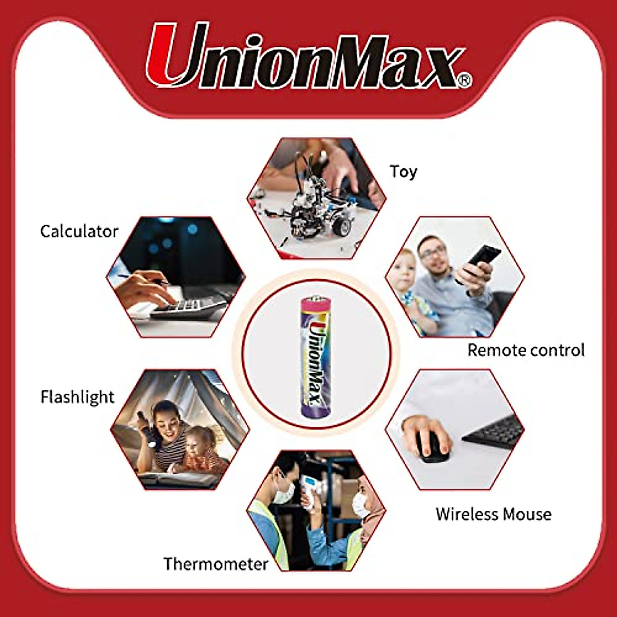 UnionMax AAA Alkaline Battery Super Power Premium LR03/AAA 1.5 Volts 20PCS Paper Pack