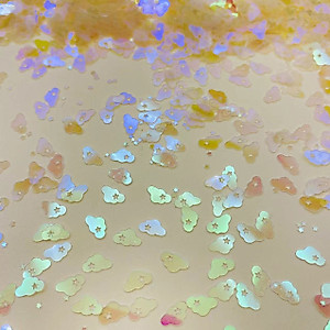 2000Pcs Star and Clouds Confetti, Glitter PVC Clouds Confetti for Handicrafts, Card DIY, Engagement Wedding Bridal Shower Birthday Star and Moon Theme Party Decorations (Transparent White)