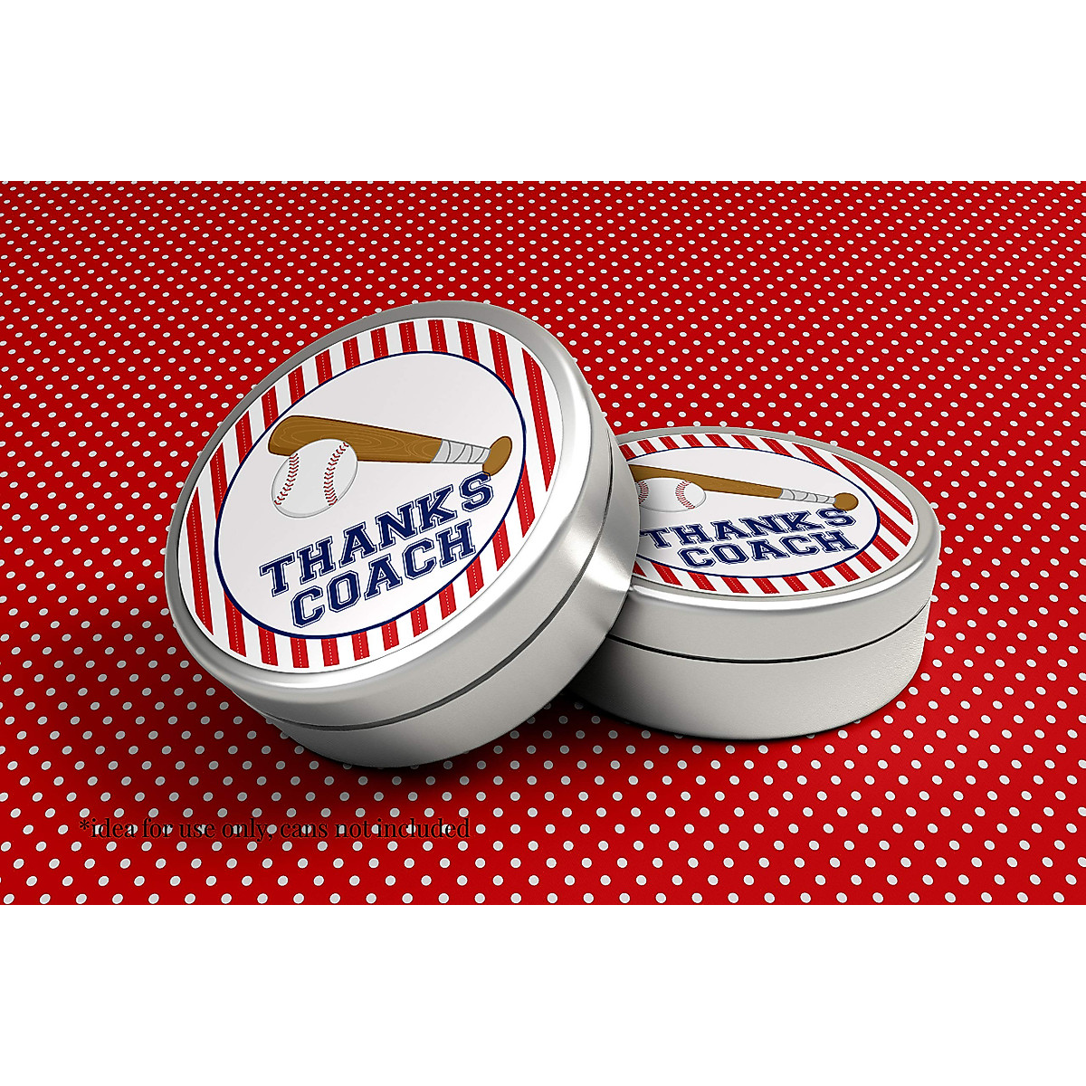 Baseball Team Coach Appreciation Thank You Sticker Labels, 40 2" Party Circle Stickers by AmandaCreation, Great for Envelope Seals & Gift Bags