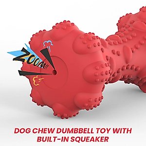 2 in 1 Premium Dog Toy, Dog Toys for Aggressive chewers, Combinated Food Dispenser and Speaker Function, Unique Design, Easy to Chew; 100% Safe Natural Rubber; for All Breed and Species