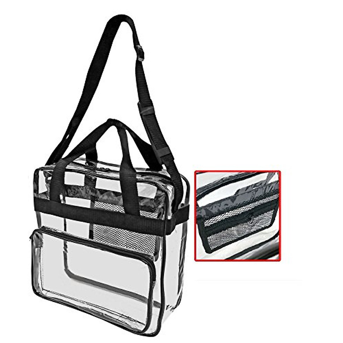 Bravo Enterprise Deluxe Stadium Approved Clear Tote Bag Adjustable Shoulder Padded Strap Handles