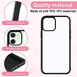 Nubaka 6 Pieces iPhone 12 Mini Sublimation Blank Case，Printable iPhone 12 Mini Sublimation Case for DIY Customize Heat Press Rubber Protective Case,Handicraftsman, Self-Employed and Businessman