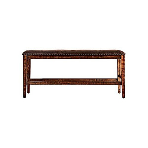 Furniture of America Beverly Solid Wood Counter Height Bench in Dark Oak