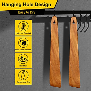 Best Wooden Spatula for Cooking Kitchen Turner Spatula Teak Wood Scraper Spatula Serving Baking Spatula Non Stick Kitchen Utensils Flat Fish Spatula Egg Flipper Spatula