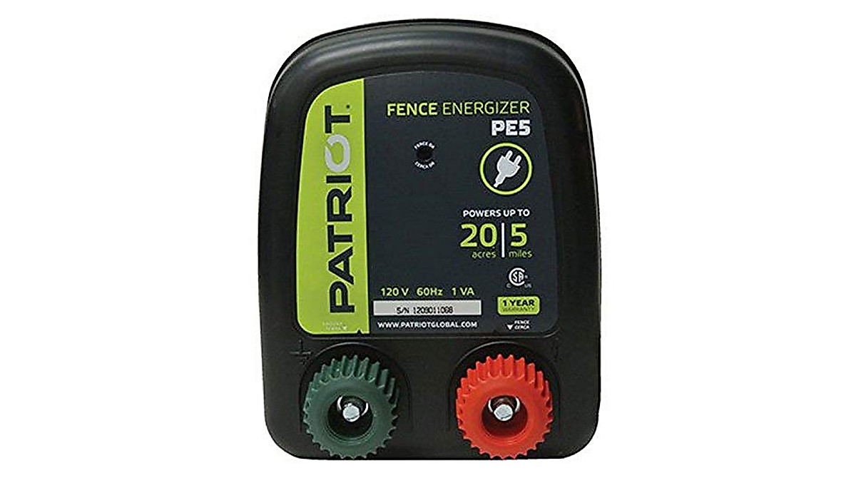 Patriot PE5 Electric Fence Energizer 0.20 Joule for Small Properties