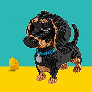 Uvini Building Blocks Pets, Bricks Dachshund, Micro Bricks Dog Animal Building Toy Bricks Dog for Kids 10,11, 12, 13, 14, Teens or Adult, 2100 Pieces