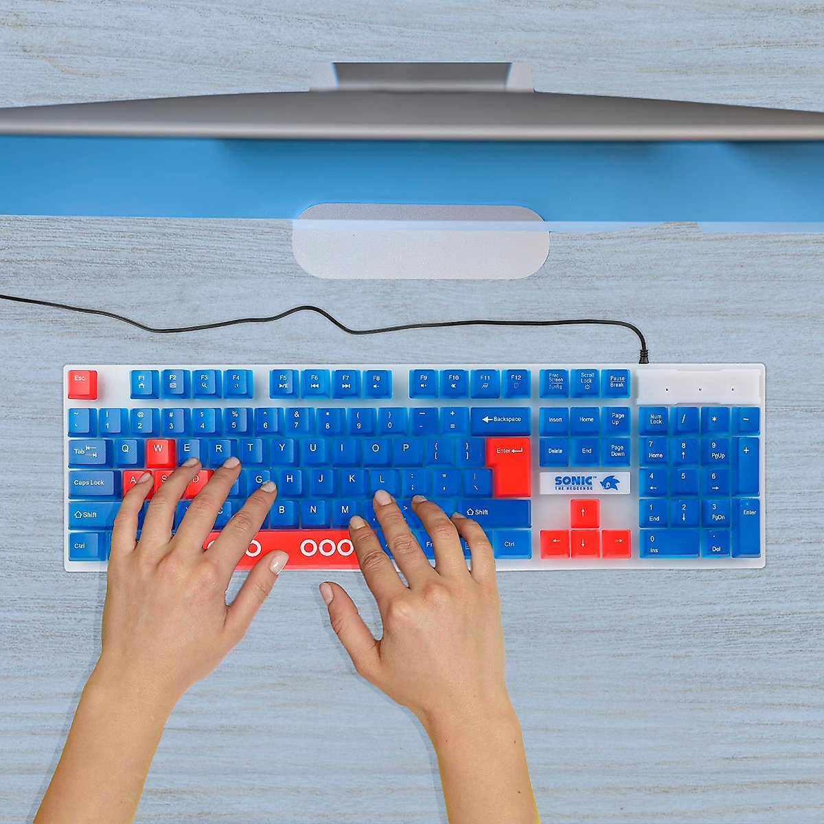 Sonic the Hedgehog 3 in 1 Gaming Set with LED Backlit Keyboard and Mouse, Cushioned Gaming Headset with Microphone. Perfect for Long Gaming Sessions, Comfort Grip, Ergonomic Mouse, Mechanical Keyboard