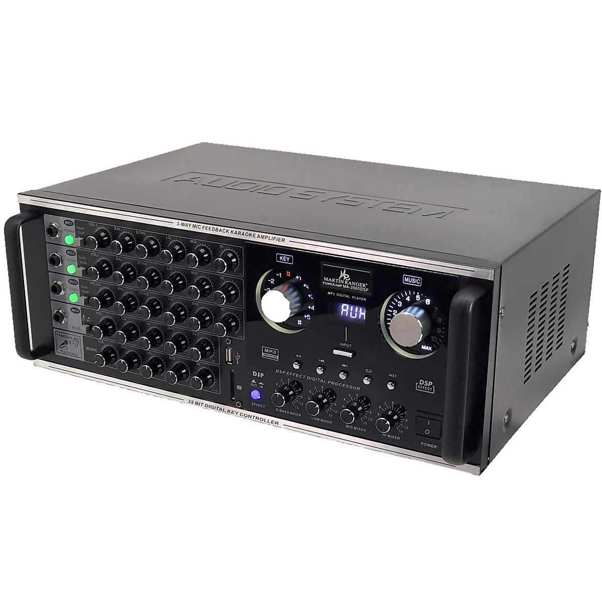 Martin Ranger MA2500DSP 1500W Professional Karaoke Amplifier Bluetooth, USB/SD MP3Player with New Built-in DSP Effect Digital Processor