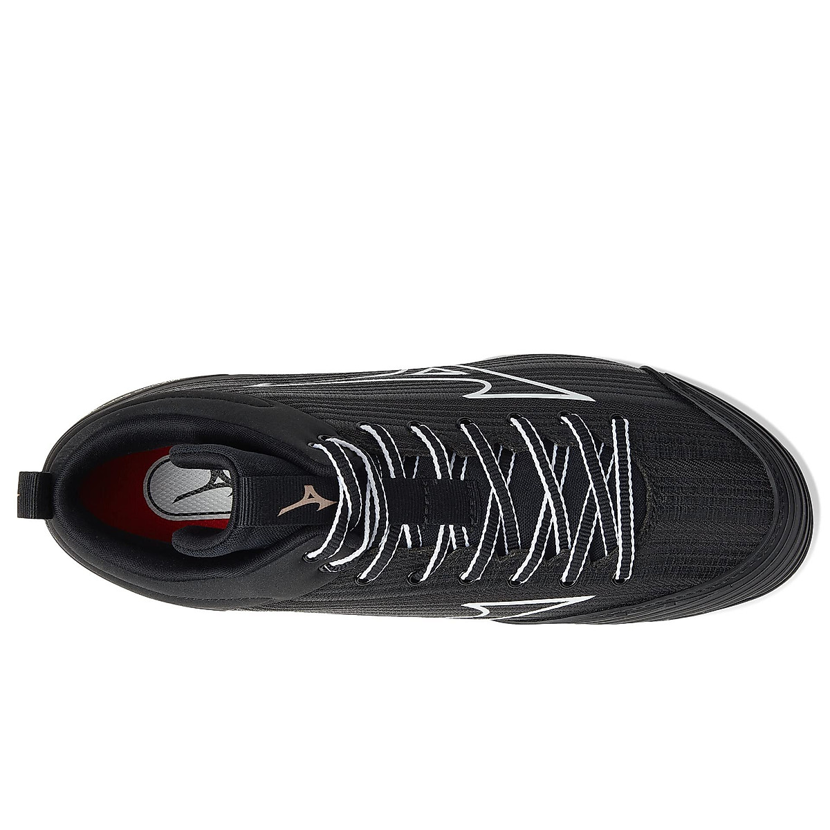 Mizuno Women's Sweep 6 Mid Softball Shoe, Black-White, 7