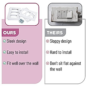 Bates- Screwless Decorator Wall Plates, Three Gang Switch Plate Covers, 3 Pack, Screwless Wall Plates 3 Gang, White Switch Plate Covers, Switch Cover Plate, Wall Switch Cover, Electrical Outlet Cover