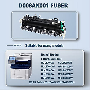 D00V9L001/D008AK001/D01SE6001 Fuser Unit Kit for Brother HL-L6200DW HL-L6200DWT HL-L6250DW HL-L6300DW HL-L6400DW HL-L6400DWT MFC-L6700DW MFC-L6750DW MFC-L6800DW (110/120 Volt - Up to 200K Pages)