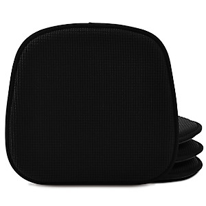 Shinnwa Dining Chair Cushions 4 Pack, Non Slip Indoor Chair Pads, U-Shaped Kitchen Seat Cushions, Set of 4, 15 x 16 Inches, Black