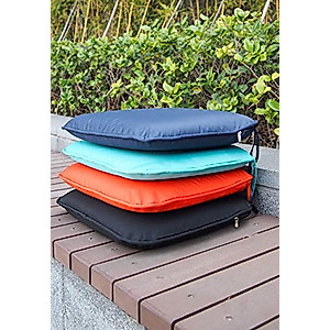 Augld 2 Pack Water Repellent Patio Chair Cushion Breathable 17"x16" Seat Cushion with Ties Teal