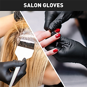 OKIAAS Black Disposable Gloves Small, Vinyl Gloves Disposable Latex Free, 5 mil, 50 Count, for Food Prep, Household Cleaning, Hair Dye, Tattoo