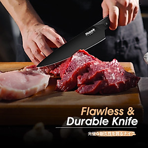 Huusk Forged Meat Cleaver Knife with Sheath Bundle with AUS 8 Stainless Steel Japanese Chef Knife