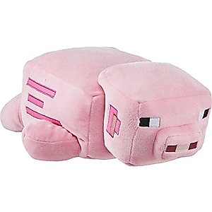 Mattel Minecraft Plush Pig 12-Inch Stuffed Animal Figure, Floppy Soft Doll Inspired by Video Game Character, Collectible Toy
