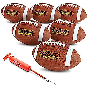 GoSports Combine Football 6 Pack Regulation Size Official Composite Leather Balls