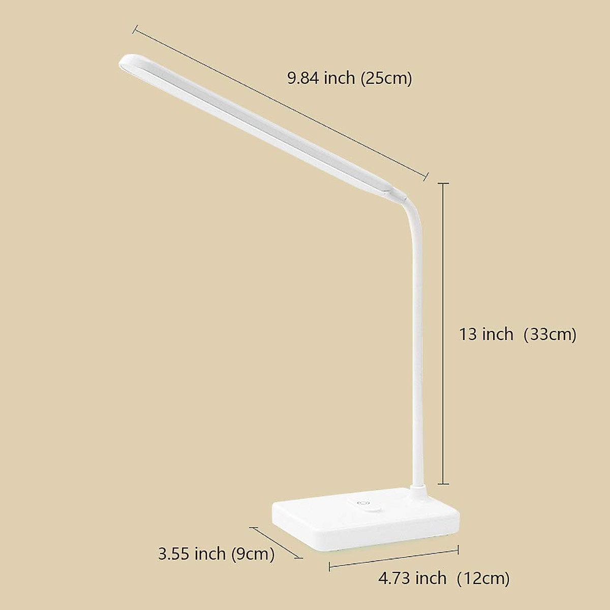 MAYTHANK Cordless Desk Table Lamp Reading Light Rechargeable Battery 2200m,Touch 3 LED Modes,Dimmable,Small,Gooseneck, Highest 17.7",Lamp for Kids Bedroom Bedside