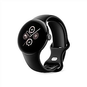 Google Pixel Watch 2 (Previous Model) with the Best of Fitbit - Heart Rate Tracking, Stress Management, Safety Features - Android Smartwatch - Matte Black Aluminum Case - Obsidian Active Band - LTE