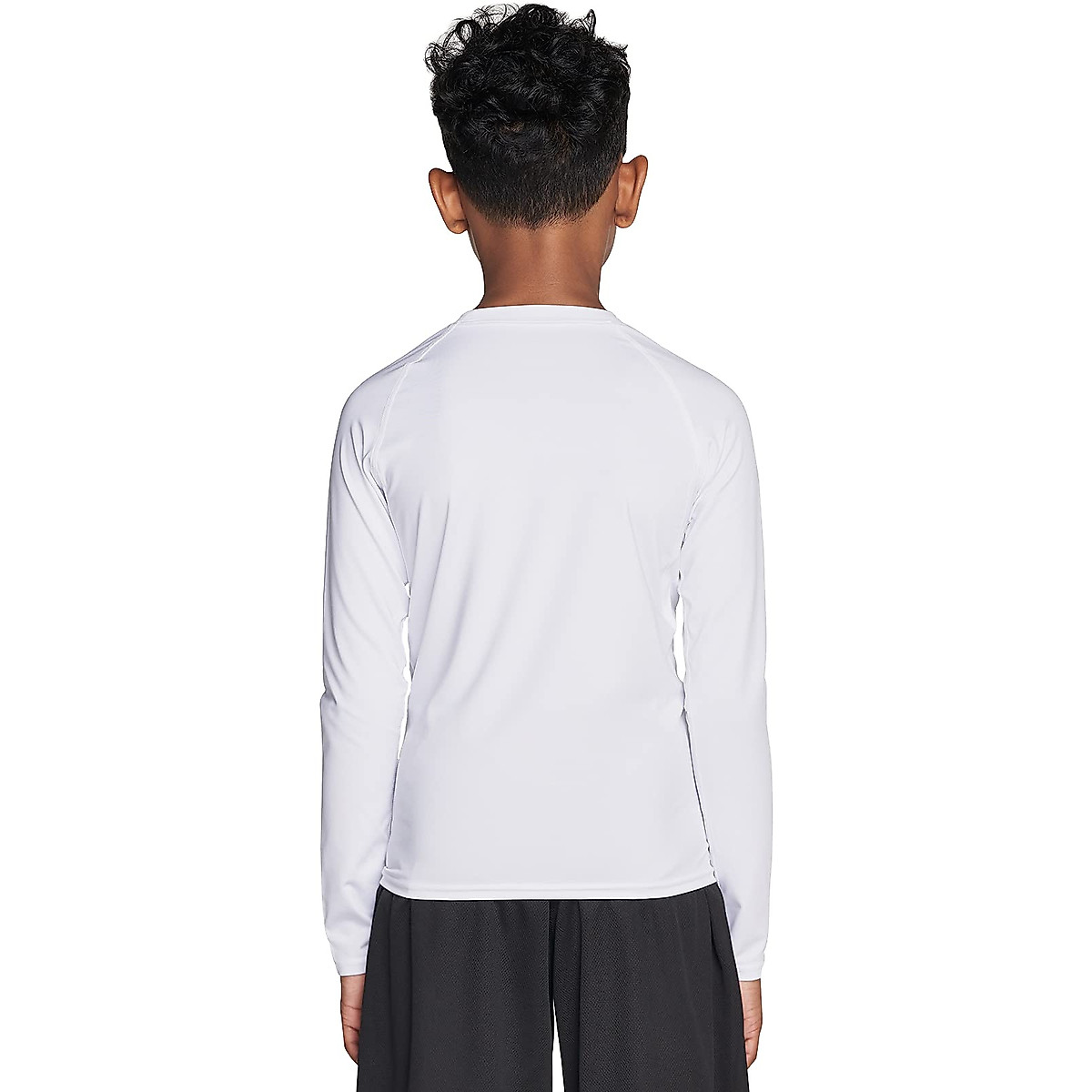 TSLA Kid's & Boy's Cool Dry Long Sleeve Compression Shirts, Athletic Workout Shirt, Sports Base Layer T-Shirt, 2pack Off White/Off White, 20