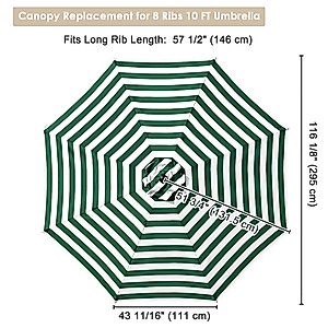 Yescom 10 Ft Patio Umbrella Replacement Canopy Market Table Top Sunshade Cover Beach