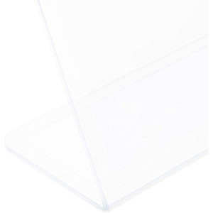 Slant Back Acrylic Sign Holder, Horizontal Sign Display (7 x 5 in, 6 Pack)