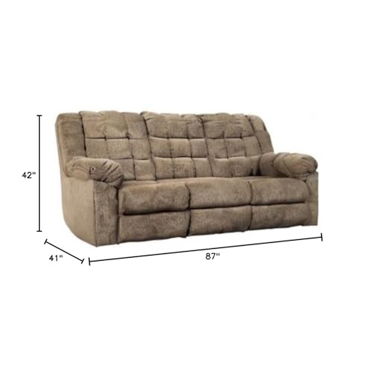 Signature Design by Ashley Workhorse Oversized Manual Reclining Sofa, Light Brown